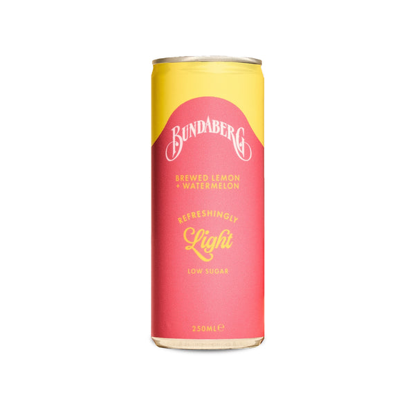 Refreshingly Light Brewed Lemon + Watermelon 250mL x 24 – The Bundaberg ...